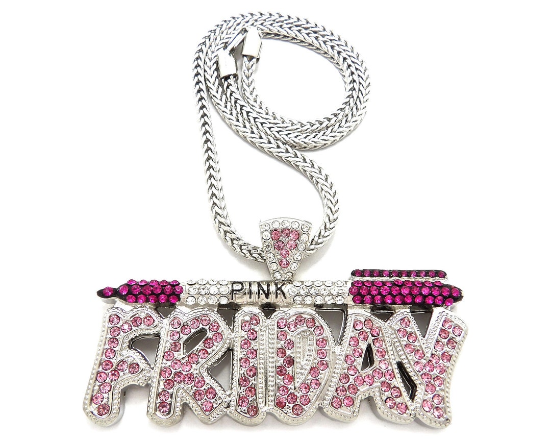 Pink Friday Pendant With Crystal Rhinestones Necklace - Etsy