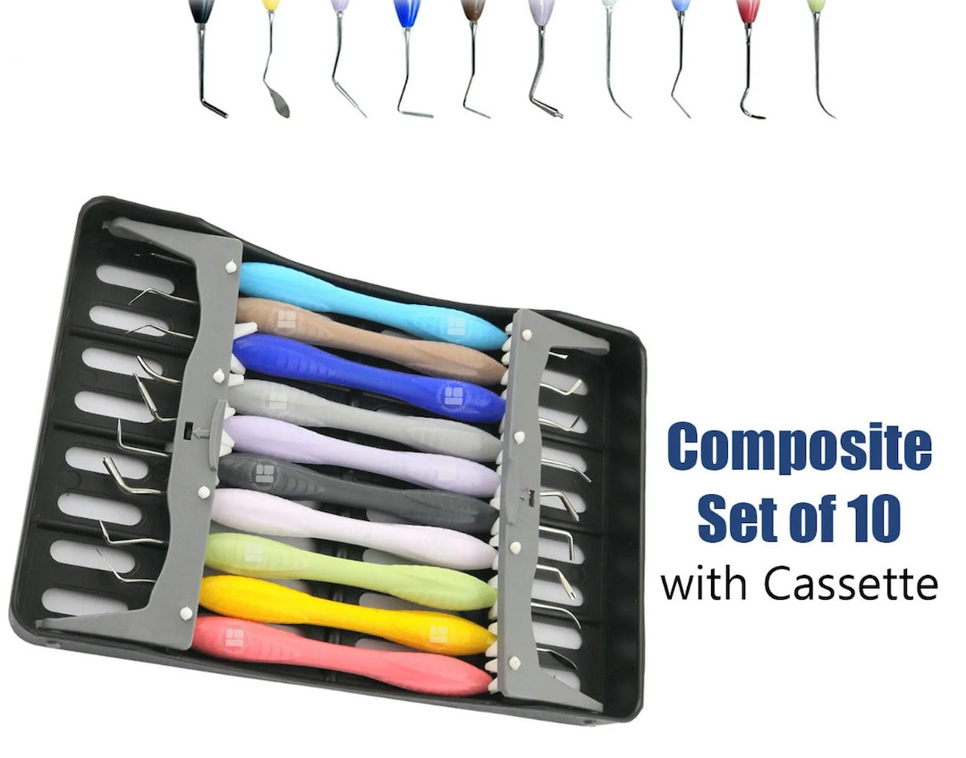 10 Pcs Set Dental Composite Filling Instruments Silicone Handle With ...