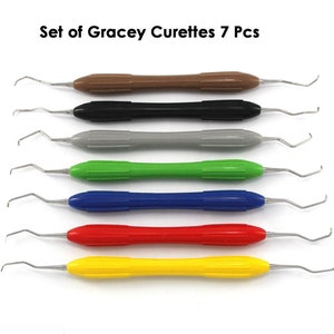 Gracey Curettes Set of 7 Silicone Coated Periodontal Scaler Calculus - Etsy