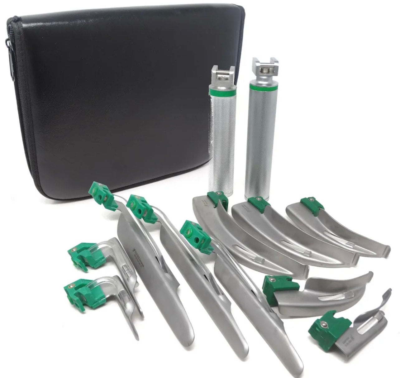Laryngoscope Set 12PCS Intubation Blades 2 Handles Fiber-optic Kit - Etsy