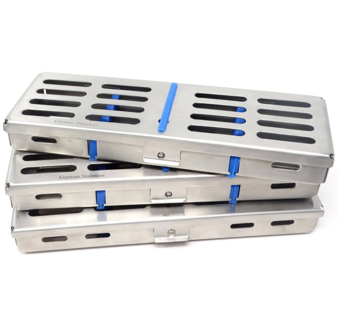 3 Dental Surgical Instruments Tray Autoclave Sterilization Cassette ...