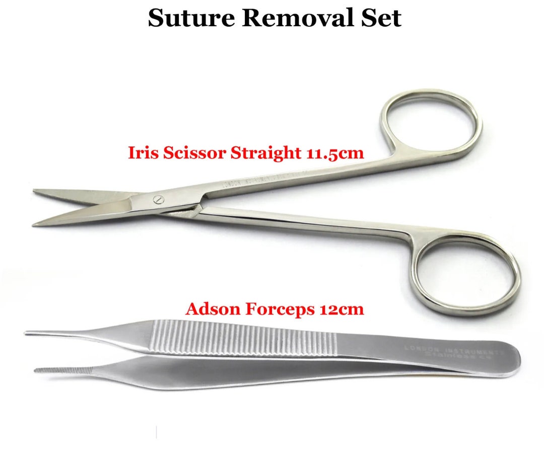 2pcs Suture Removal Kit Surgical Instruments Iris Scissors Tissue Adson Forceps - Etsy