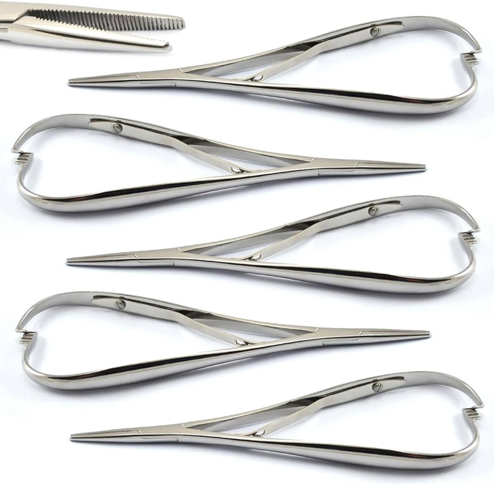 5 Pcs Orthodontic Mathieu Slim Line Narrow Tip Needle Holder Forceps ...