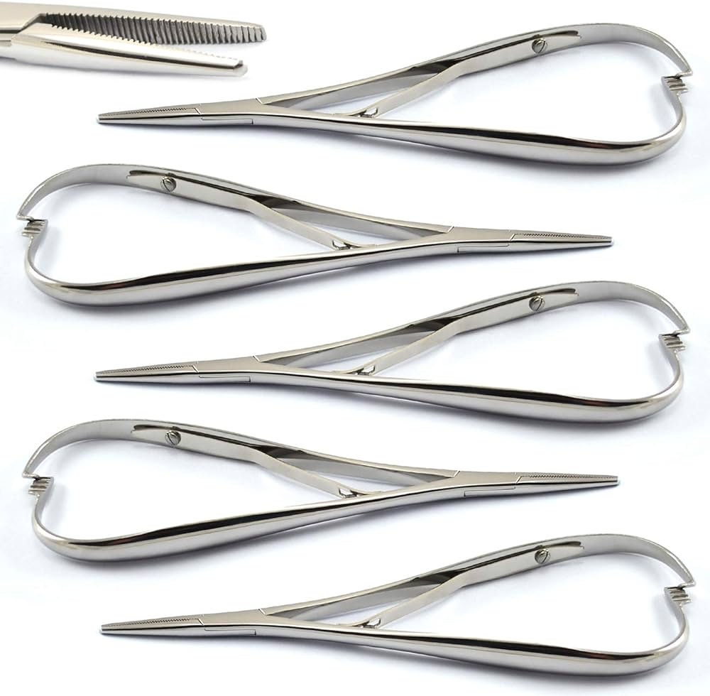 5 Pcs Orthodontic Mathieu Slim Line Narrow Tip Needle Holder Forceps ...