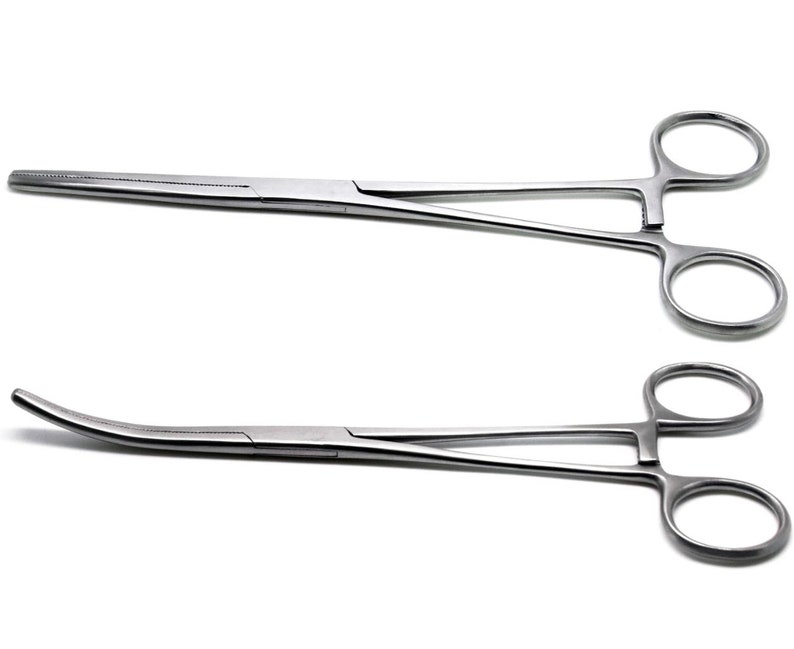 Pean Rochester Straight & Curved Forcep 8" Hemostat Surgical 2 Pcs ...