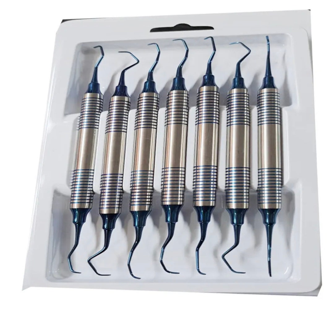Gracey Curettes Set of 7 Pcs Titanium Coated Dental Periodontal Scaler ...