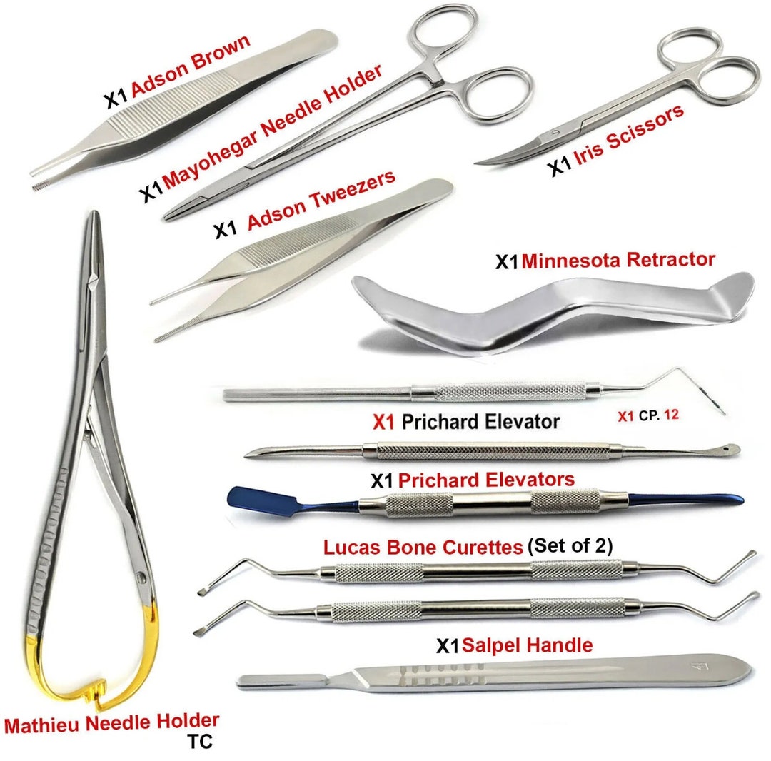 Premium Dental Implant Surgery Kit Perio Instruments Lucas Curette BP ...
