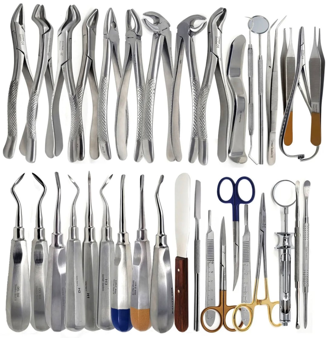 German 75 Pc Oral Dental Surgery Extracting Elevators Forceps Instrument Kit Set - Etsy