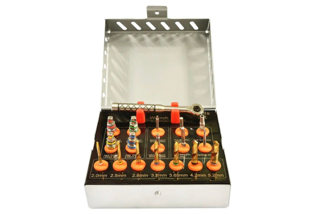 Surgical Drills Kit Dental Implant Basic Tools Ratchet Hex Drivers ...