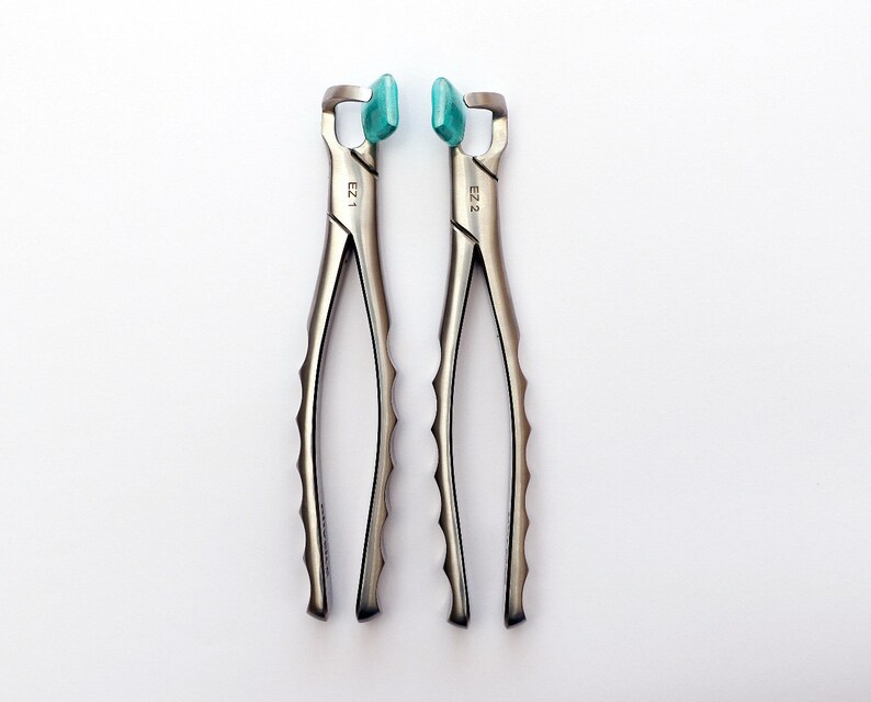 Dental Extraction Forceps Molar Series Set of 2 Pcs With 10 Bumper ...