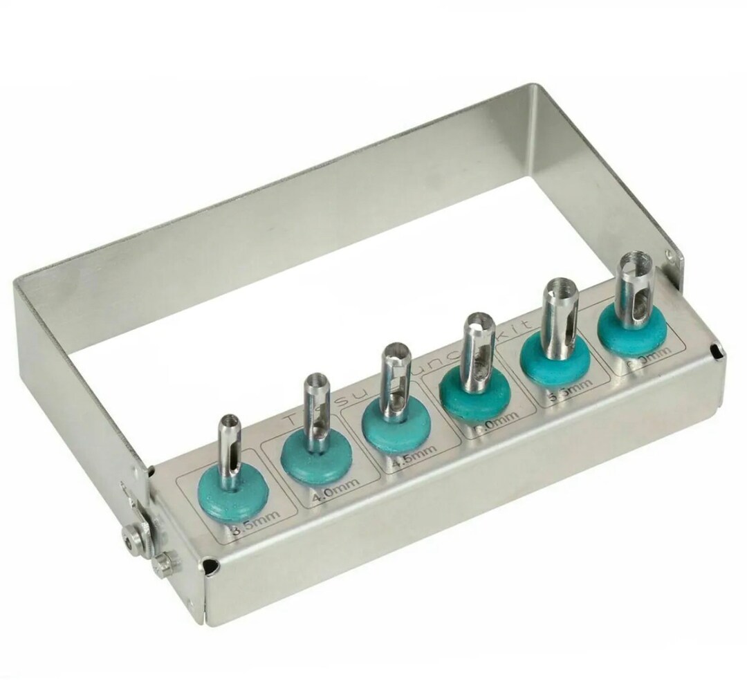 6 Pcs Dental Implant Tissue Punch Kit Set Surgical Surgery With Box ...