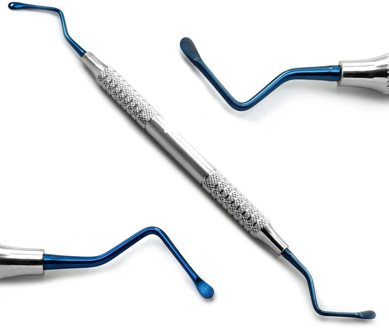 Dental Lucas Bone Curette Blue Surgical Periodontal Implant Instruments ...
