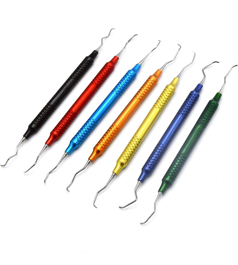Gracey Curette Multicolor Scaler 7PC Periodontal Dental Instruments ...