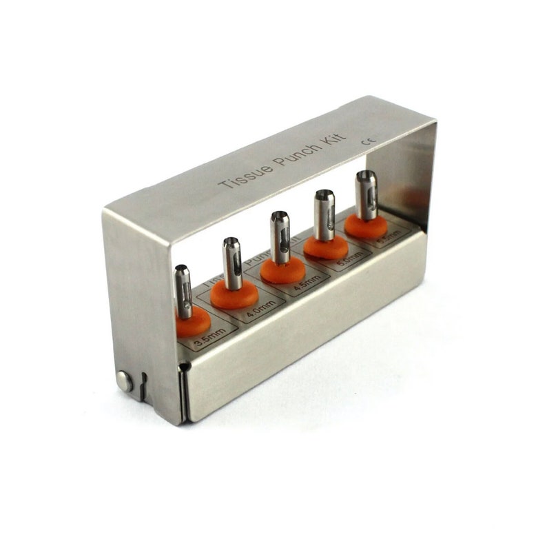 5 Pcs Dental Implant Tissue Punch Kit Set Surgical Surgery With Box ...