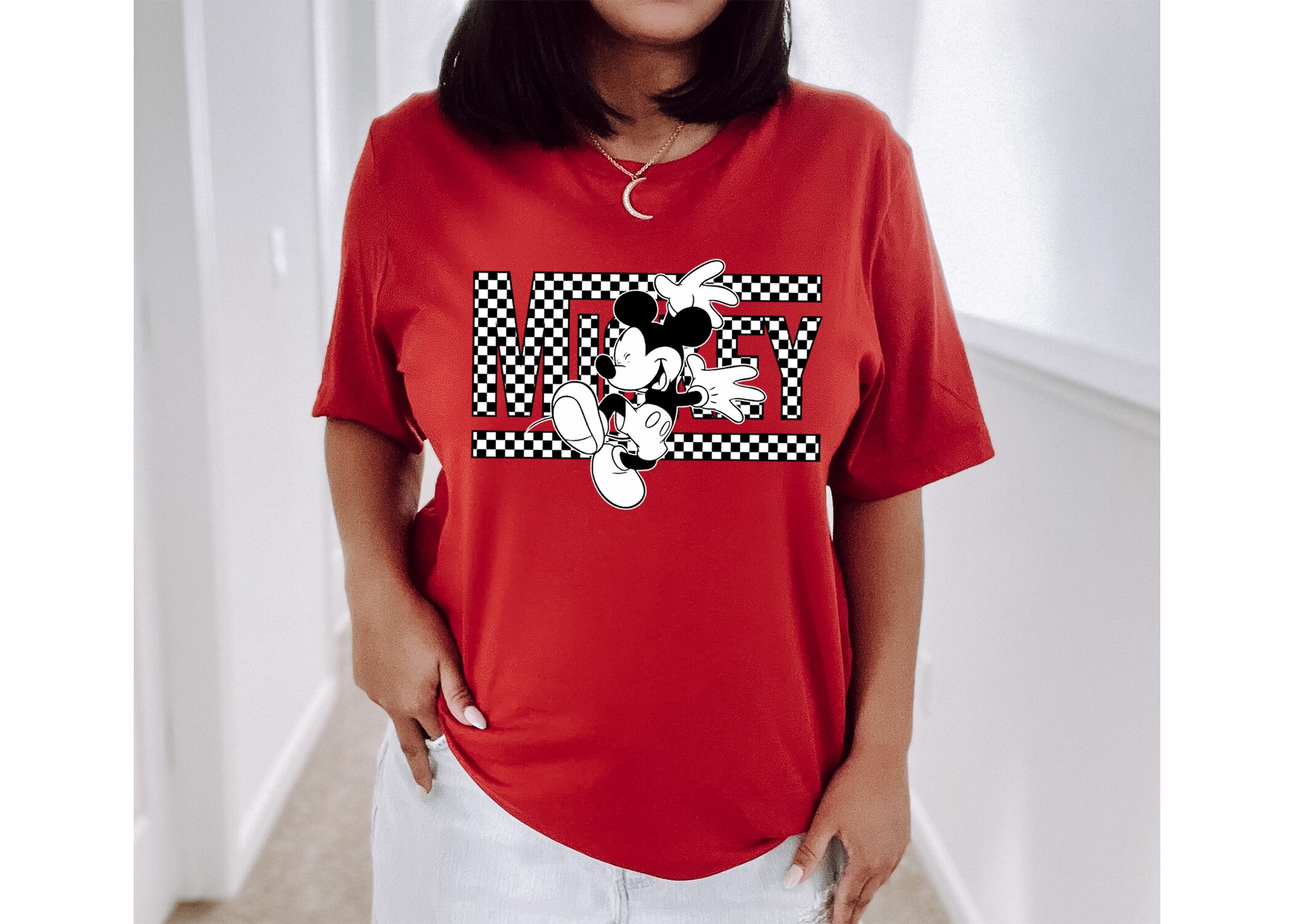 Vintage Retro Mickey Minnie Checkered Shirt Disney Checkered - Etsy