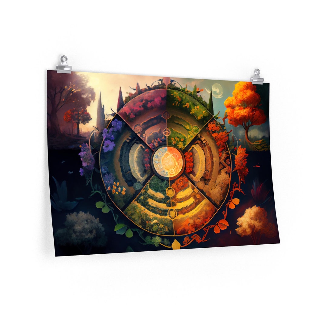 Nature Elements Poster Painting Design for Adults Psychedelic Spiritual ...