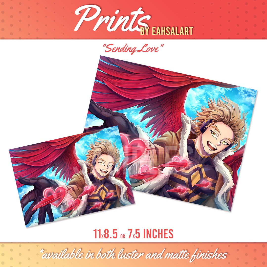 Hawks (keigo Takami) - "sending Love" Digital Art Print by Eahsalart - Etsy