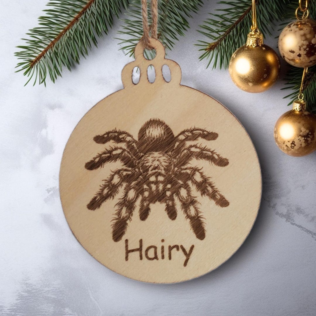 Wood Spider Christmas Ornament - Personalized Pet Tarantula Decoration ...