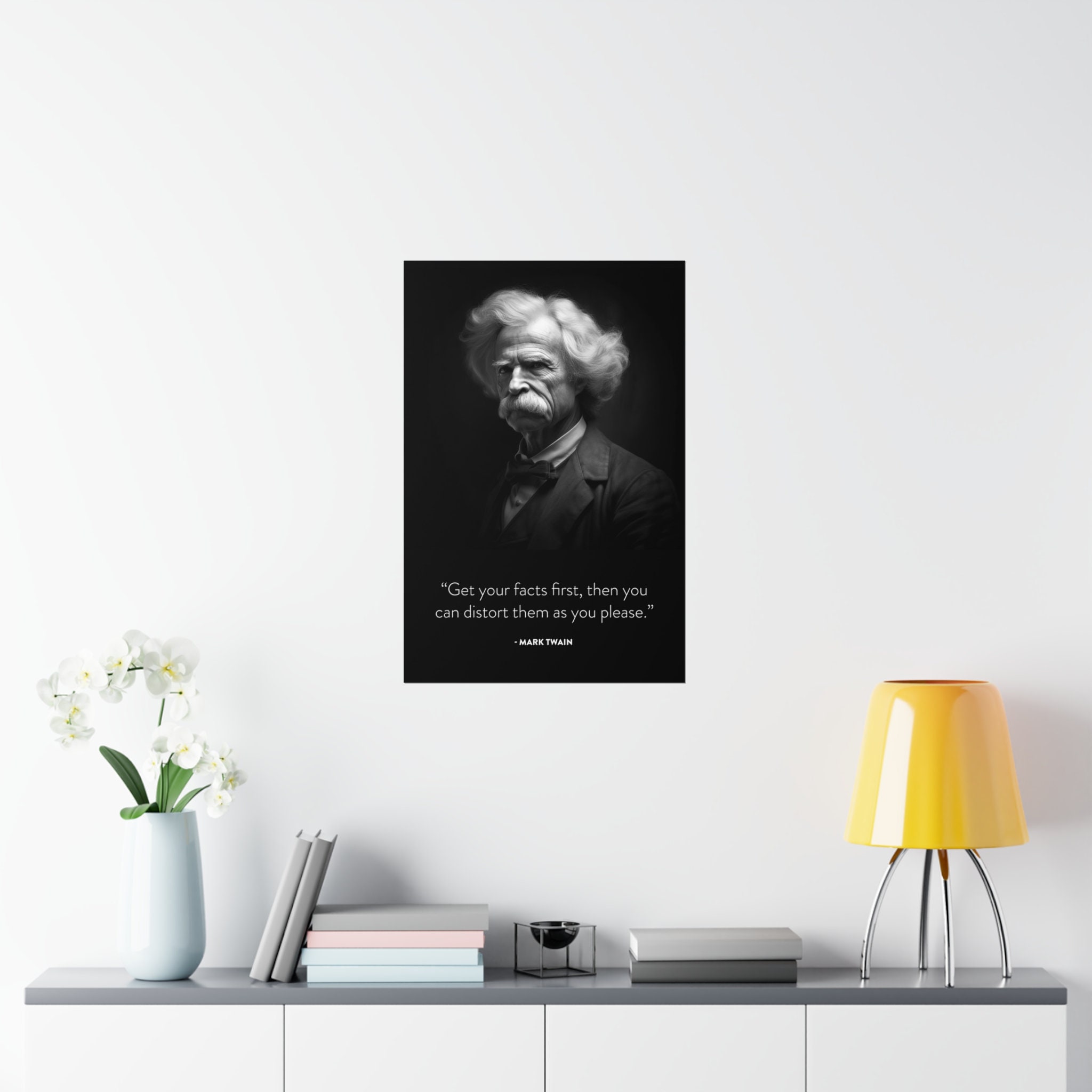 Mark Twain - Black and White - Premium Matte Vertical Poster - Famous ...