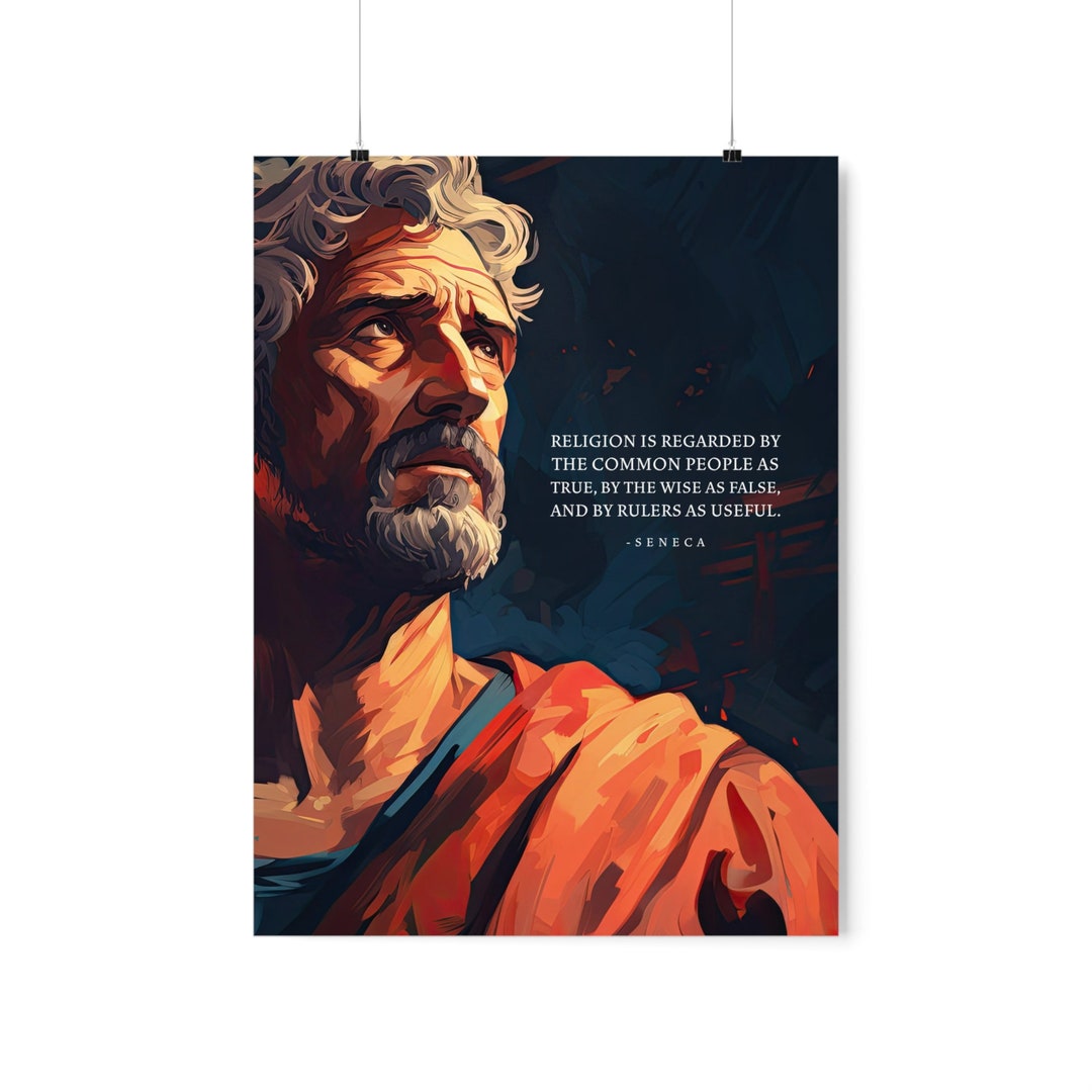 Seneca - Premium Matte Vertical Poster - Famous Quote #2 - "religion ...