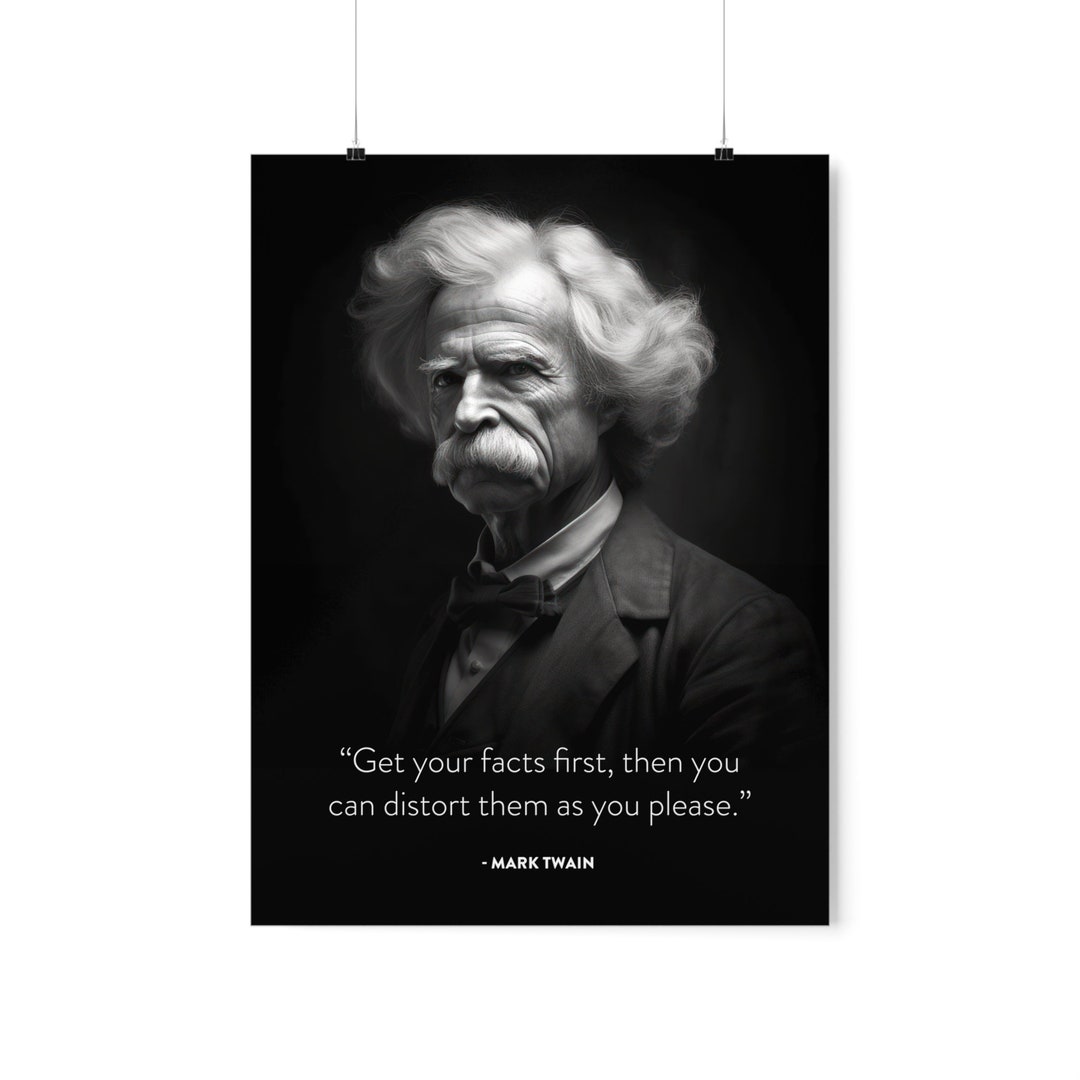 Mark Twain - Black and White - Premium Matte Vertical Poster - Famous ...