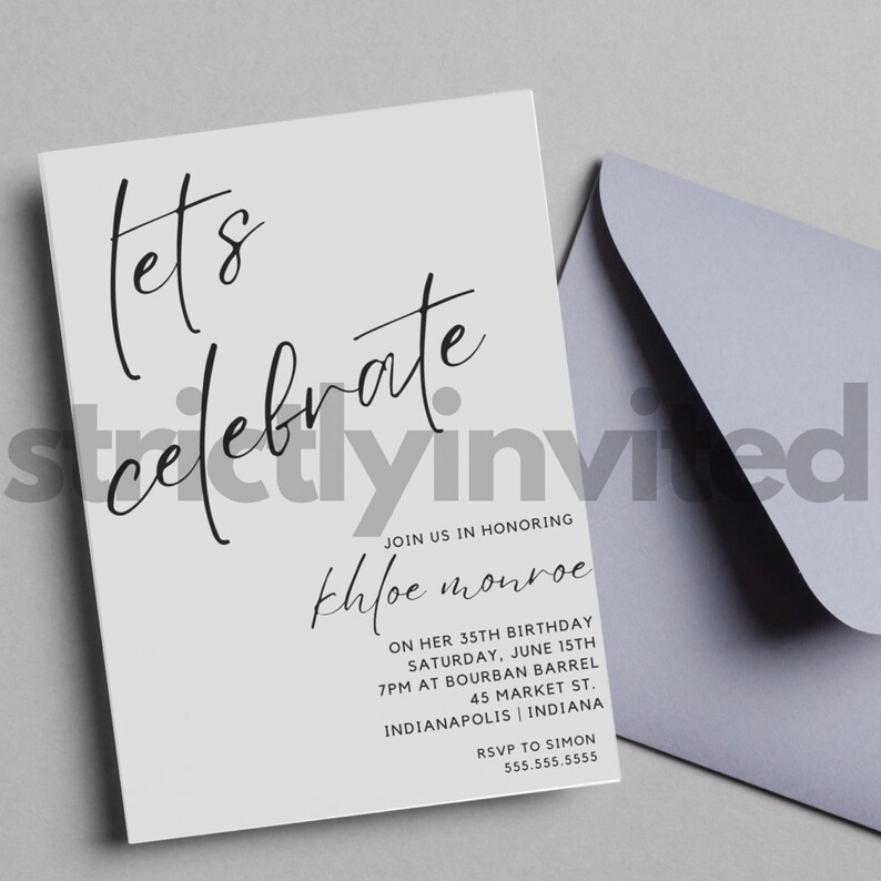 Editable Birthday Invitation, Birthday Invitation Template, Modern ...