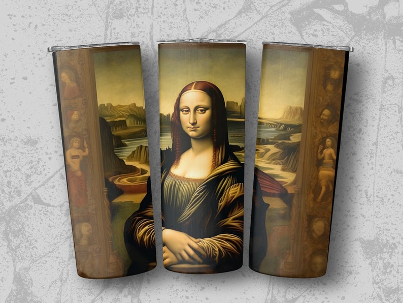 Mona Lisa 20 Oz Skinny Tumbler Sublimation Design Straight & - Etsy