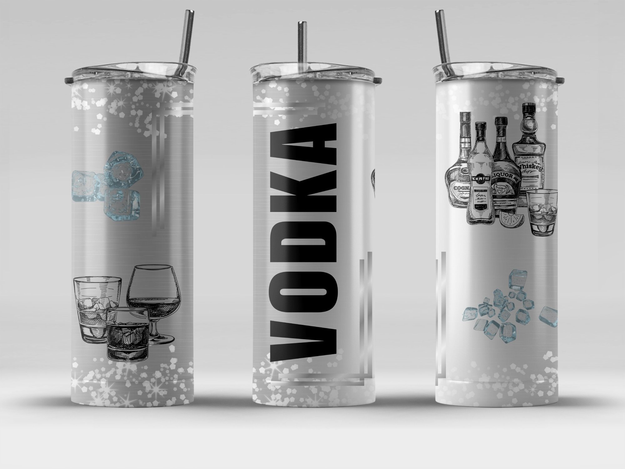 Stainless Steel Vodka Summer 20 Oz Skinny Tumbler Sublimation Design ...