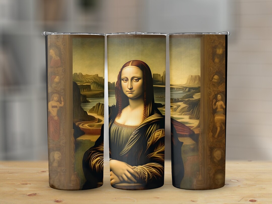 Mona Lisa 20 Oz Skinny Tumbler Sublimation Design, Straight & Tapered ...