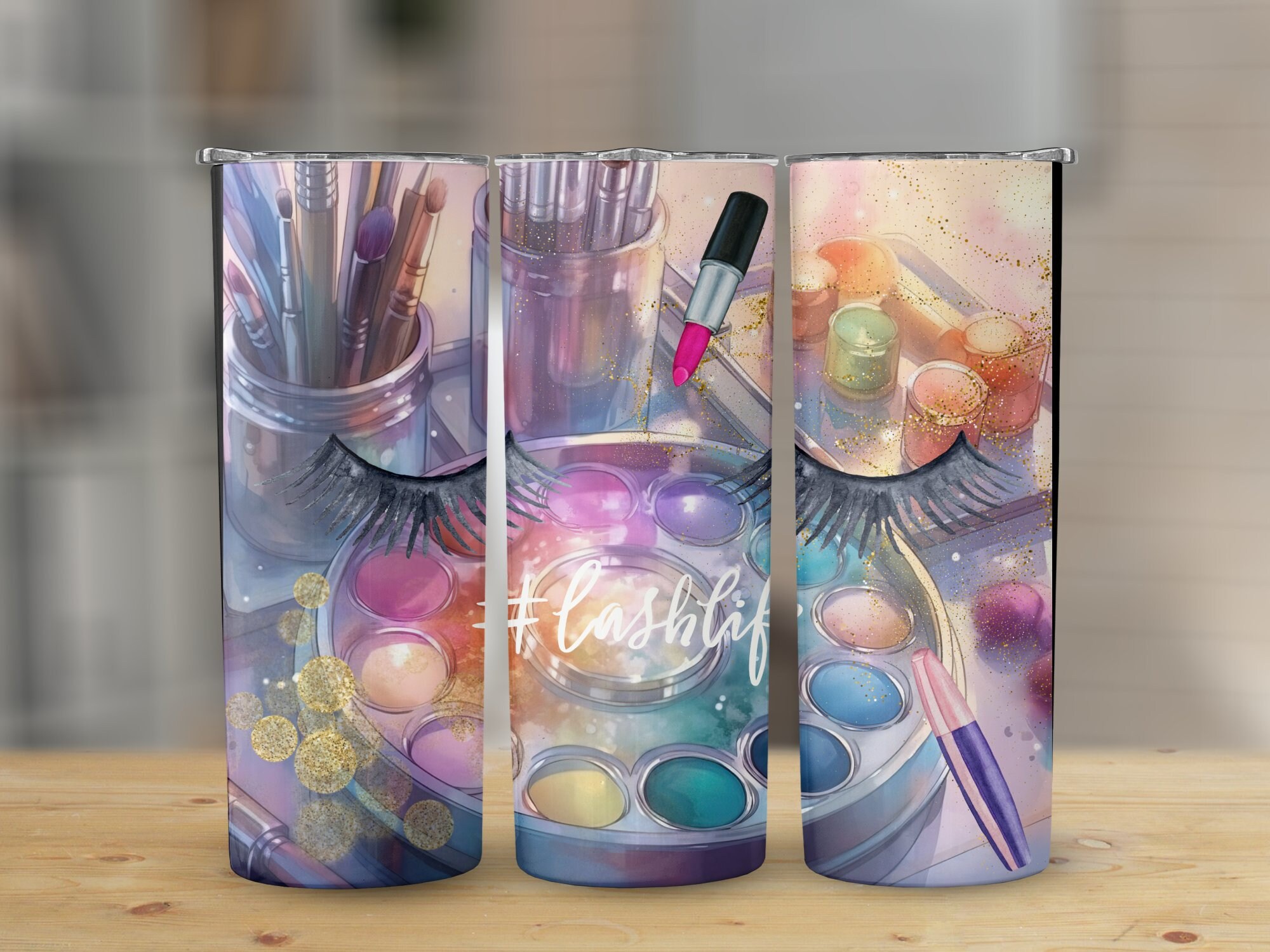 Makeup Tumbler Design Sublimation, Makeup Artist Tumbler PNG, Tumbler ...