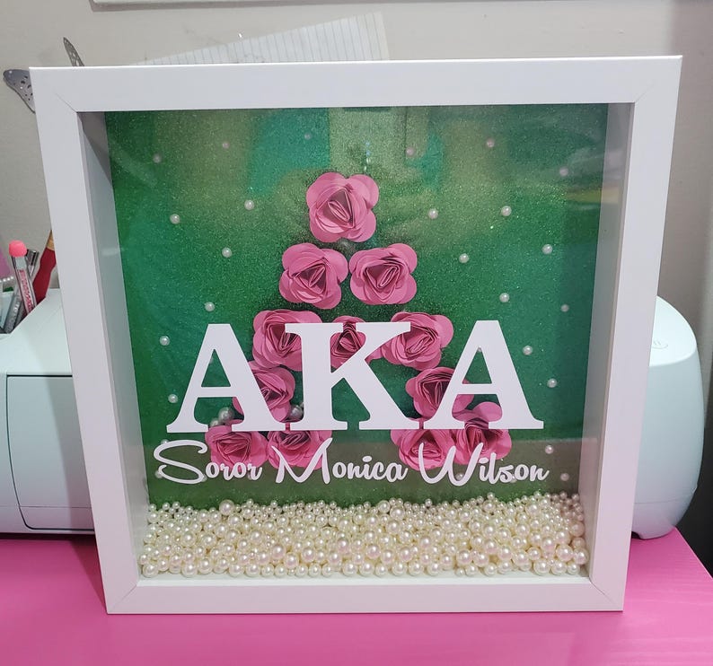 Custom AKA 11x11 Shadowbox Frame With Loose Pearls - Etsy