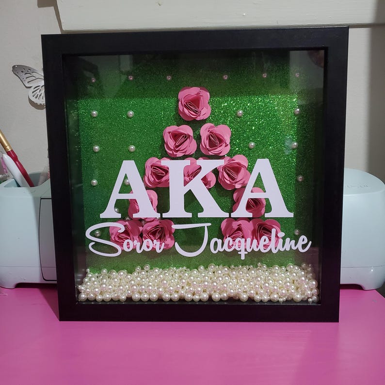 Custom AKA 11x11 Shadowbox Frame With Loose Pearls - Etsy