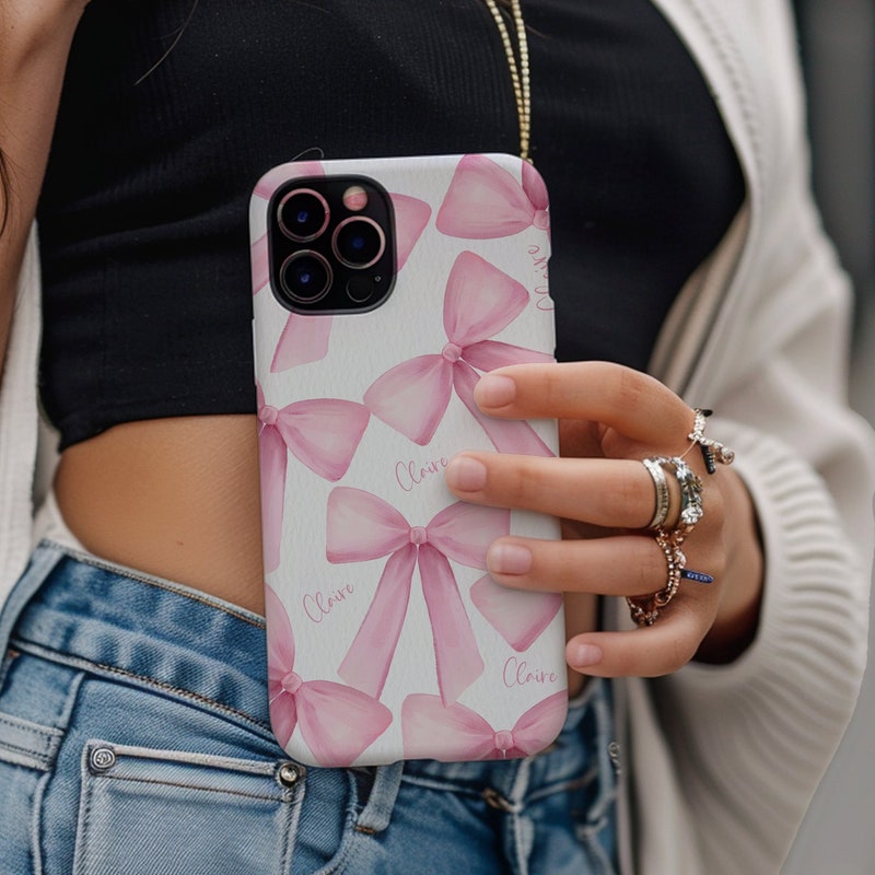 Bow Pink Phone Case - Etsy