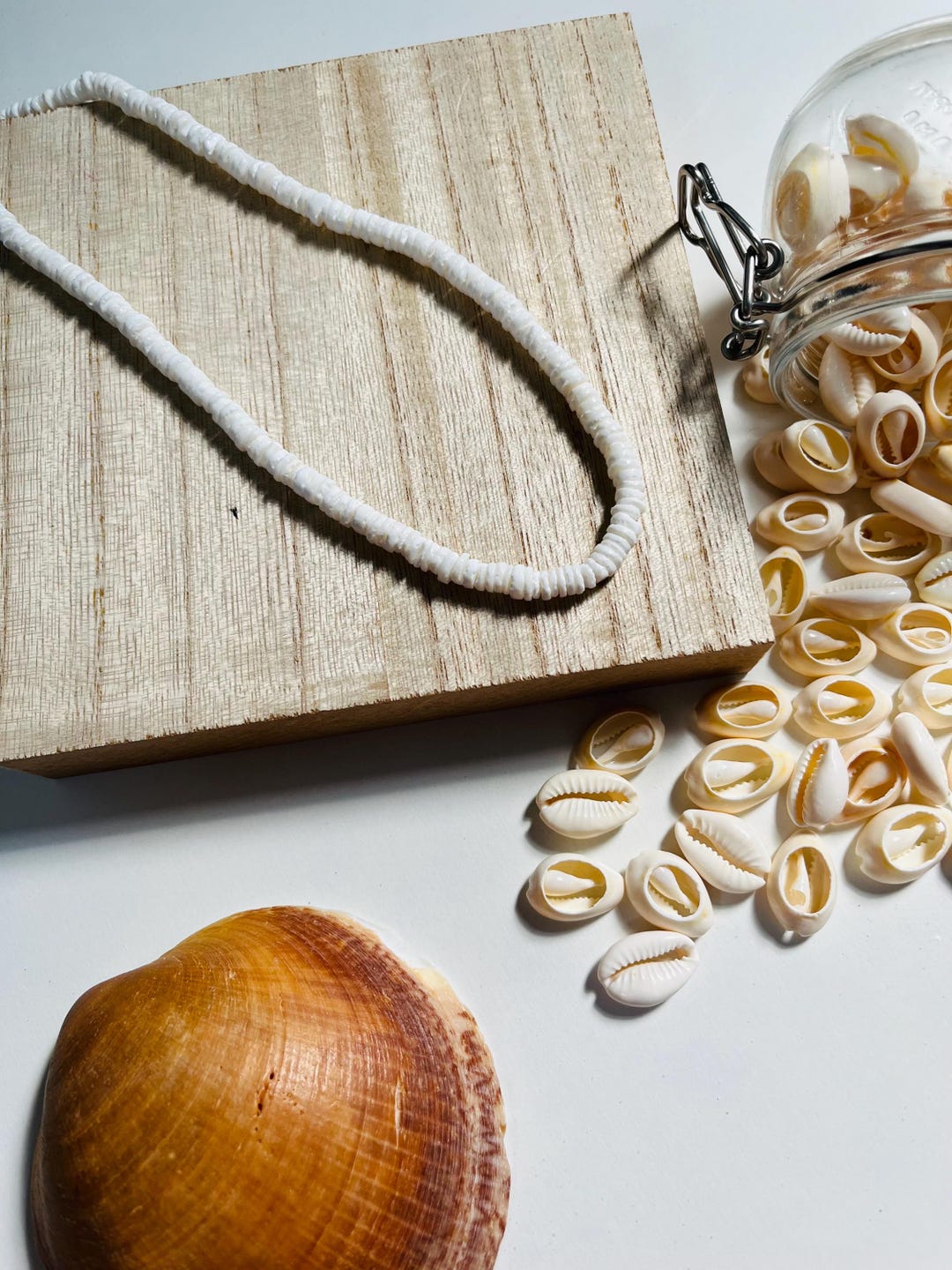 The Puka Shell Necklace White Shell Disc Necklace , Beach Jewellery ...