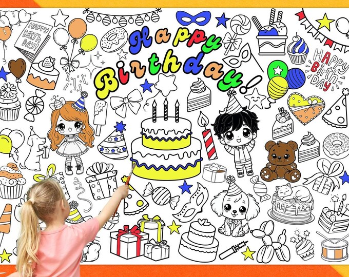 Coloring Poster, Giant Coloring Poster, Gnome, Gnomies, Funny Coloring ...