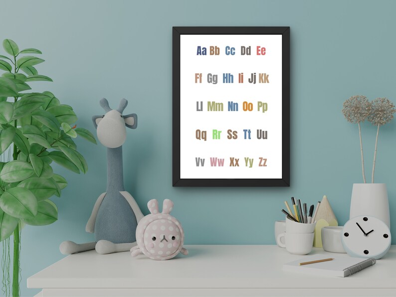 Rainbow Alphabet Poster, Chromagix Poster, Handwriting Chart Print ...