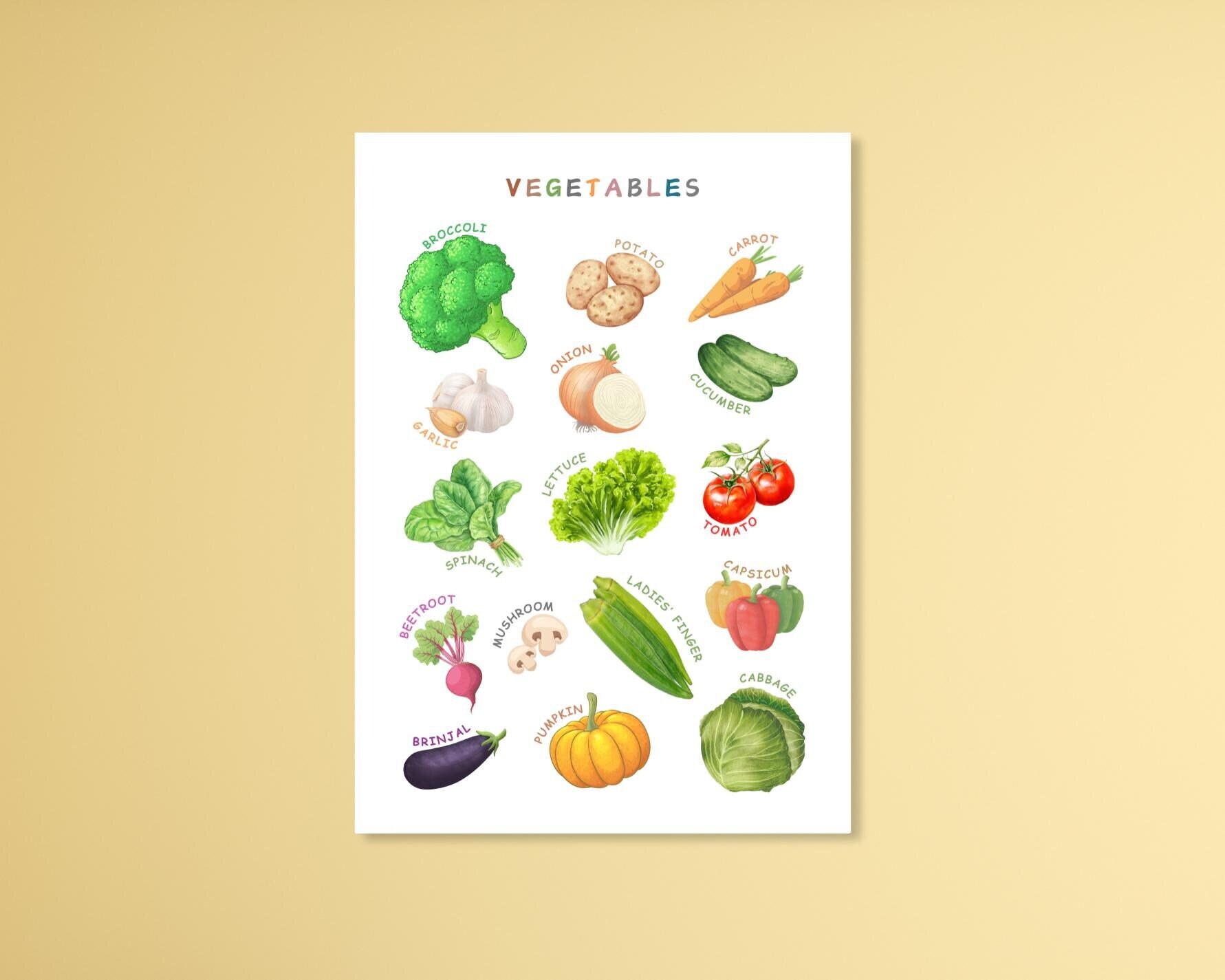 Vegetables Poster, Educational Poster, Montessori Poster, Classroom ...