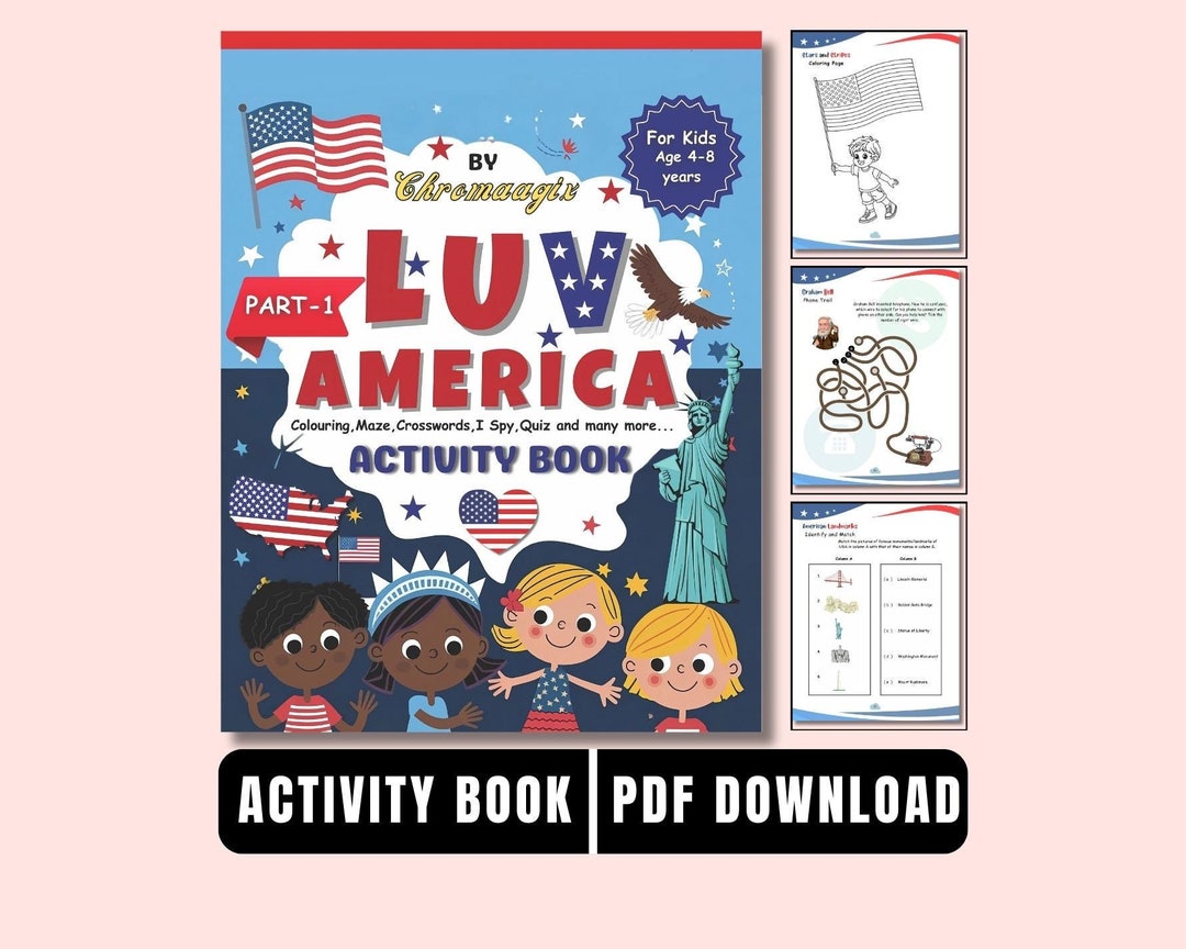 LUV AMERICA (part 1), Activity Book for Kids on USA - Etsy