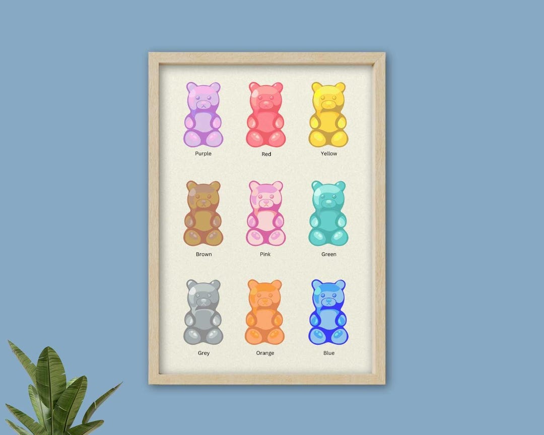 Colors Poster, Gummy Bear, Educational Posters, Kindergarten Poster ...