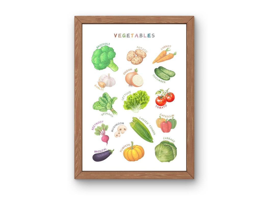 Vegetables Poster, Educational Poster, Montessori Poster, Classroom ...