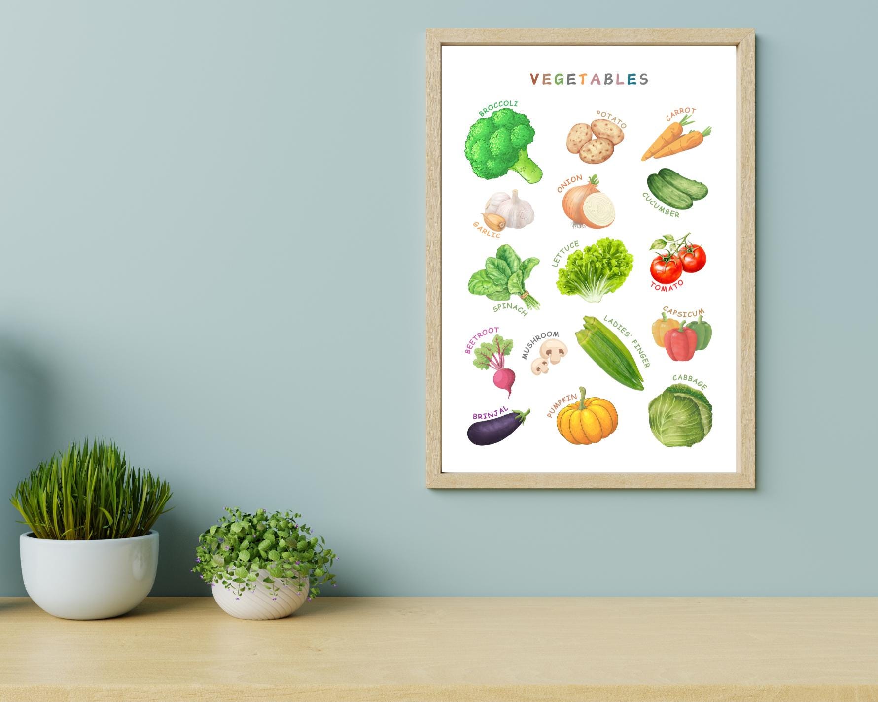 Vegetables Poster, Educational Poster, Montessori Poster, Classroom ...