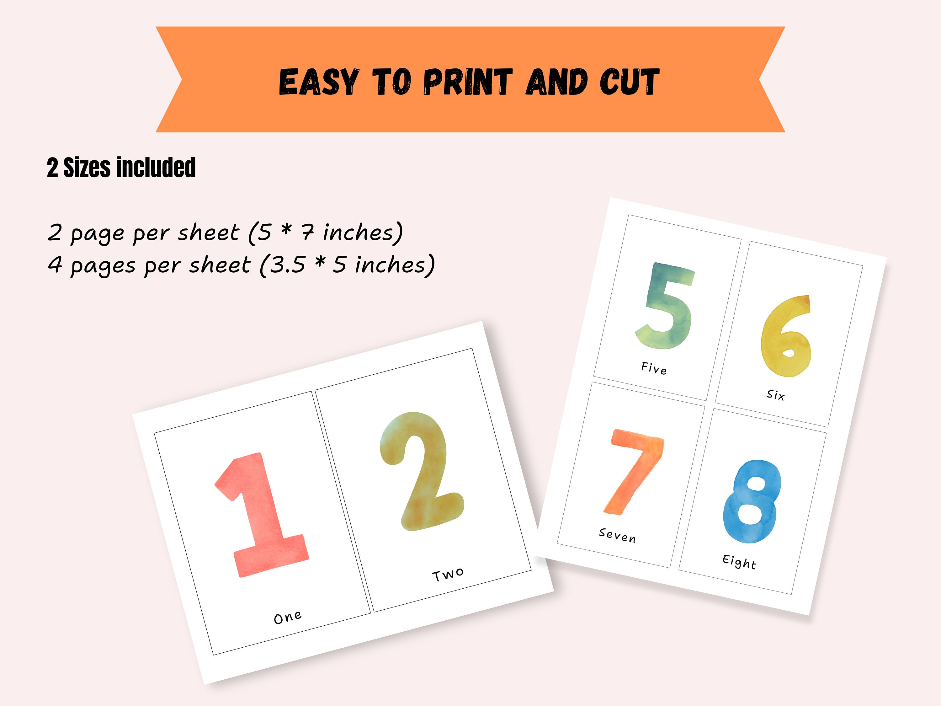 Numbers Flash Cards, Preschool Counting Flash Cards, Count and Clip ...