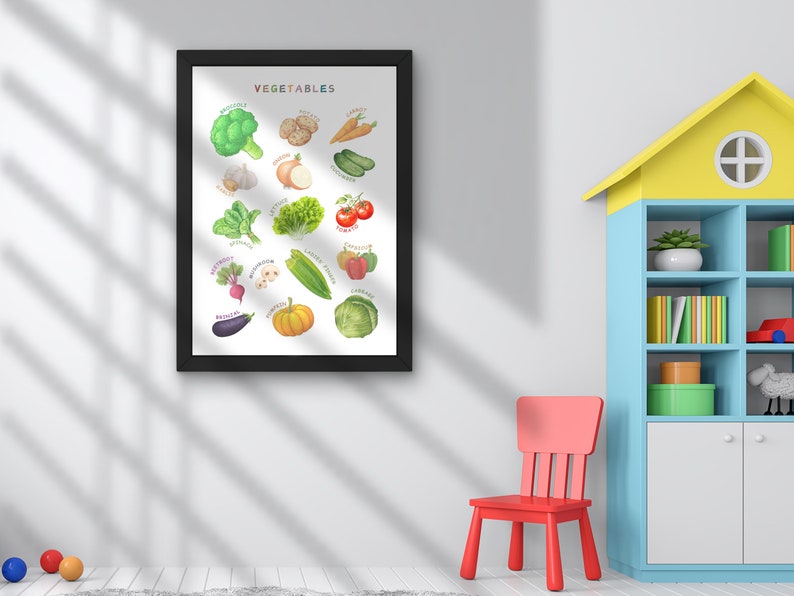 Vegetables Poster, Educational Poster, Montessori Poster, Classroom ...