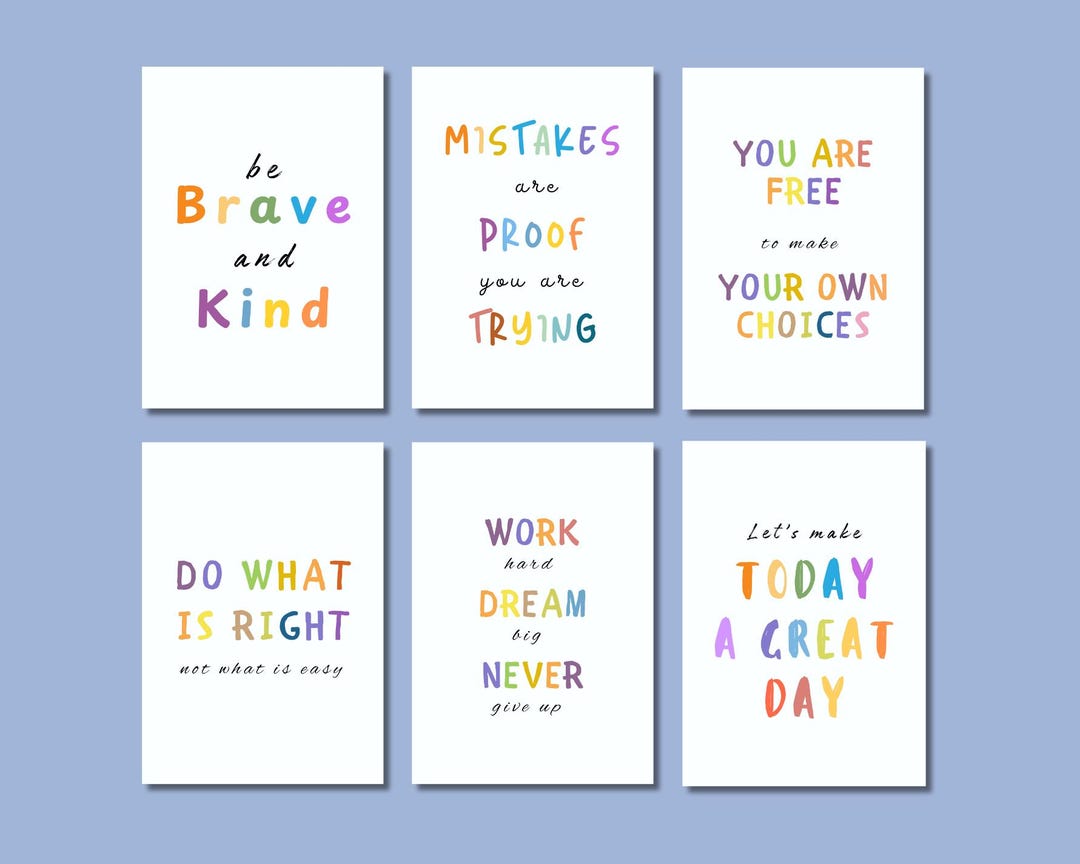 Printable Motivational Poster, Set of 6 Classroom Poster, Daily ...