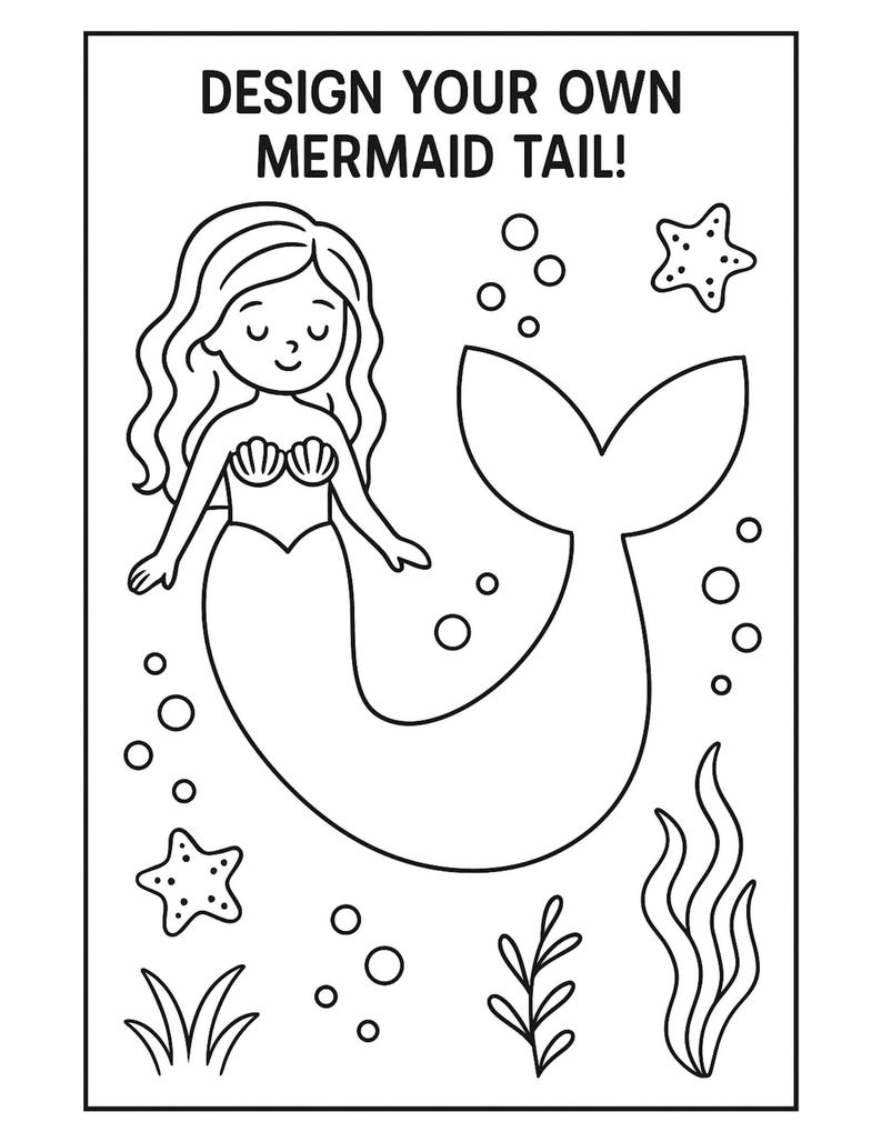 Mermaid Coloring & Activity Book: Under the Sea Fun (digital Download ...