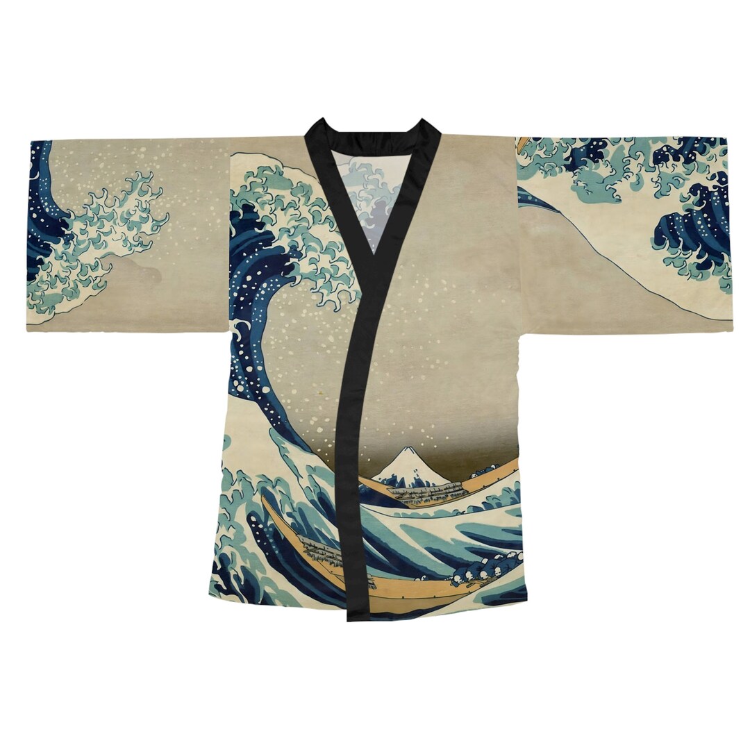 Kimono Robe the Great Wave Kanagawa Hokusai Artist Ocean Wave Hokusai ...