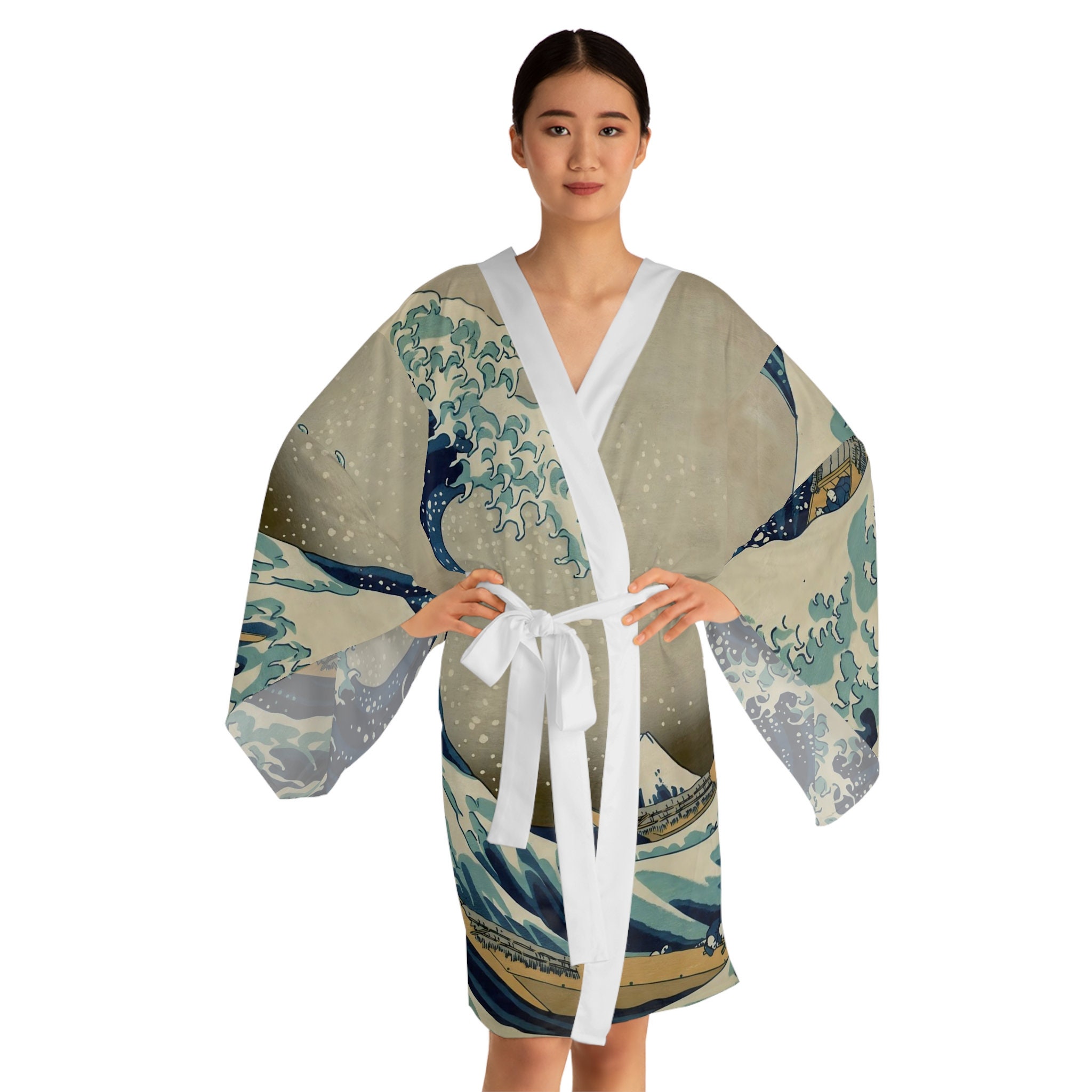 Kimono Robe the Great Wave Kanagawa Hokusai Artist Ocean Wave Hokusai ...