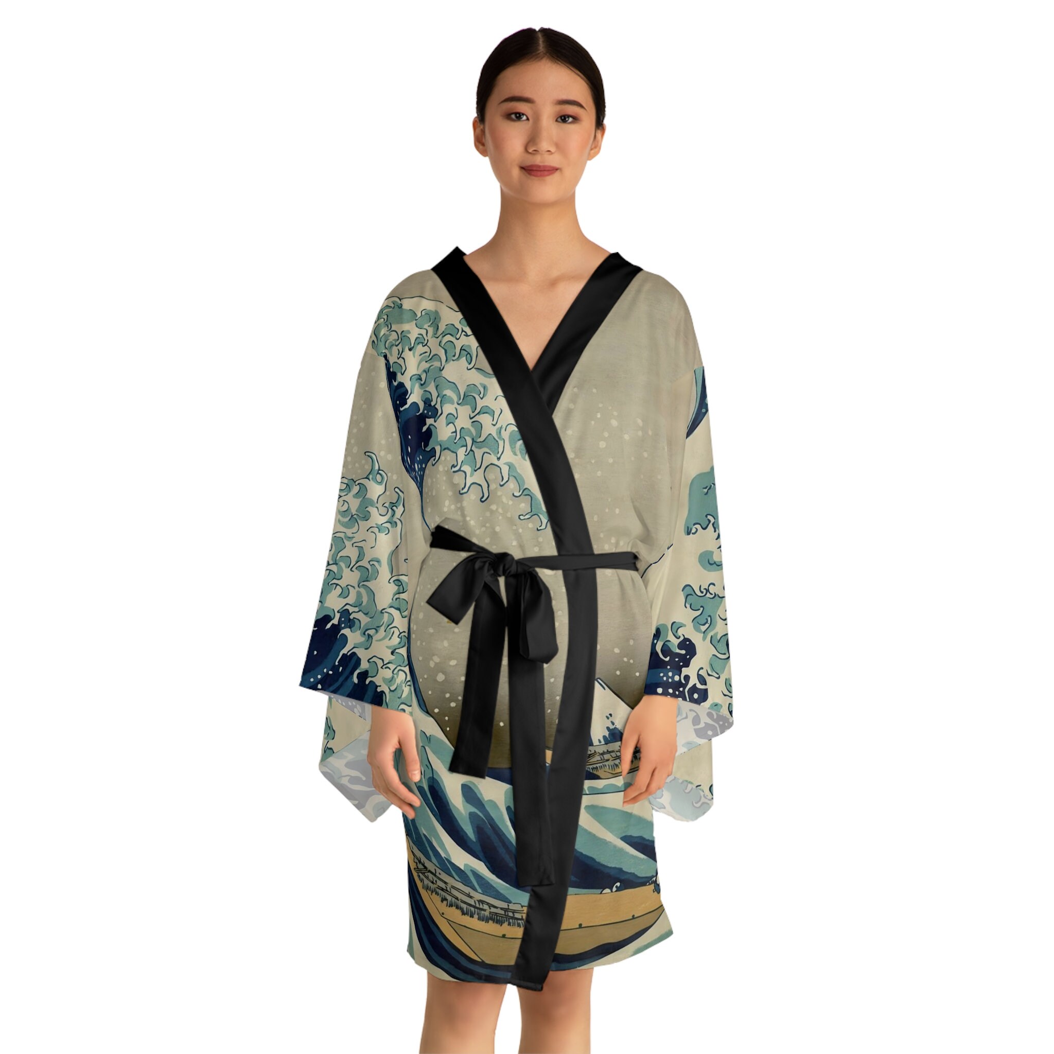 Kimono Robe the Great Wave Kanagawa Hokusai Artist Ocean Wave Hokusai ...