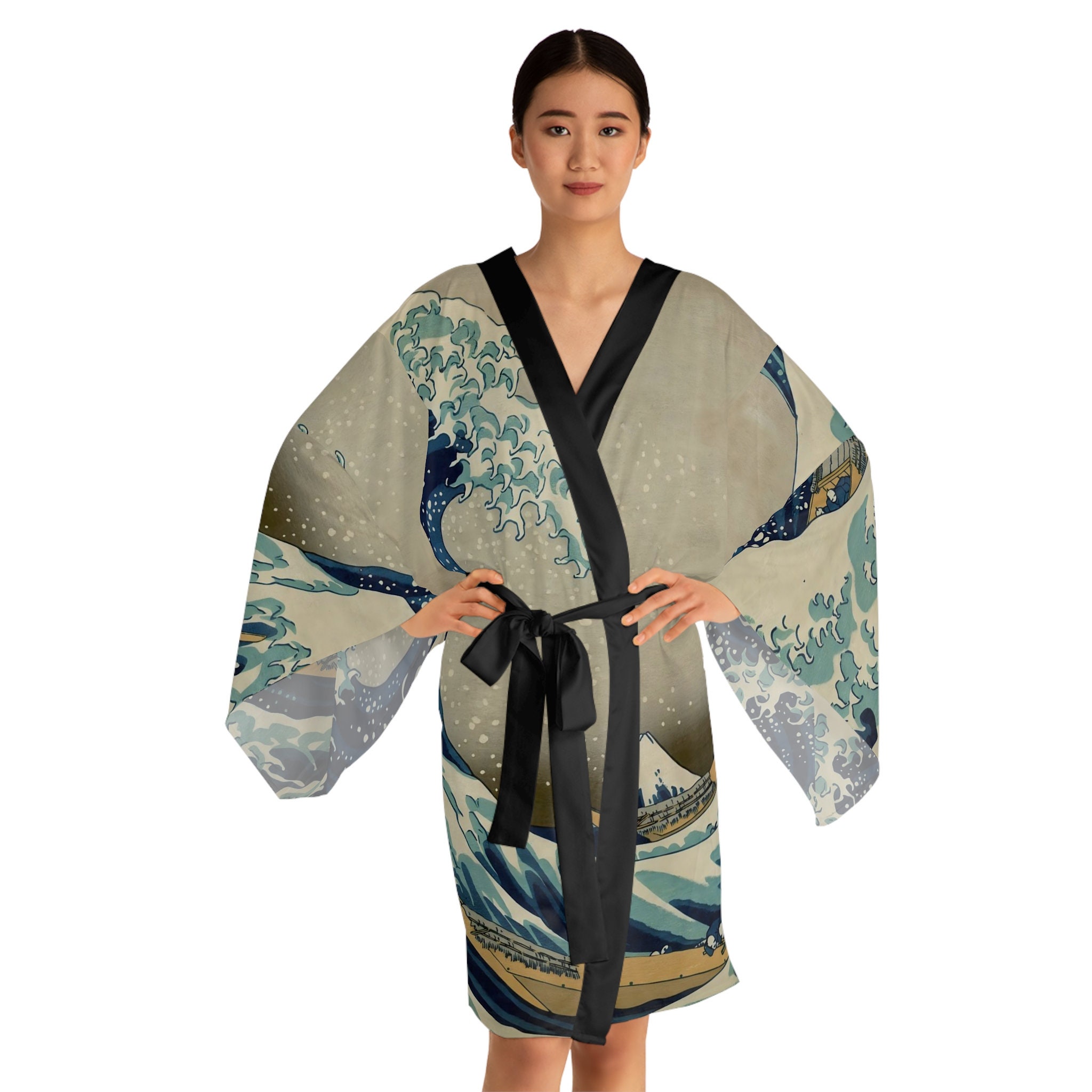 Kimono Robe the Great Wave Kanagawa Hokusai Artist Ocean Wave Hokusai ...