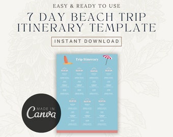 7 Day Vacation Itinerary - Etsy